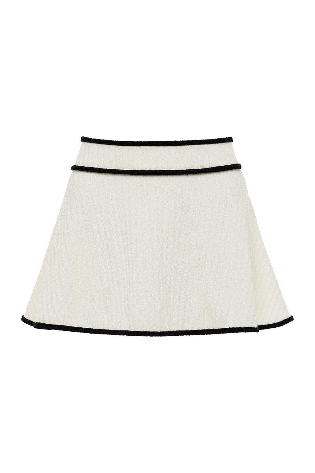 Cream (Black Binded) Terry Rib Aurora Skirt