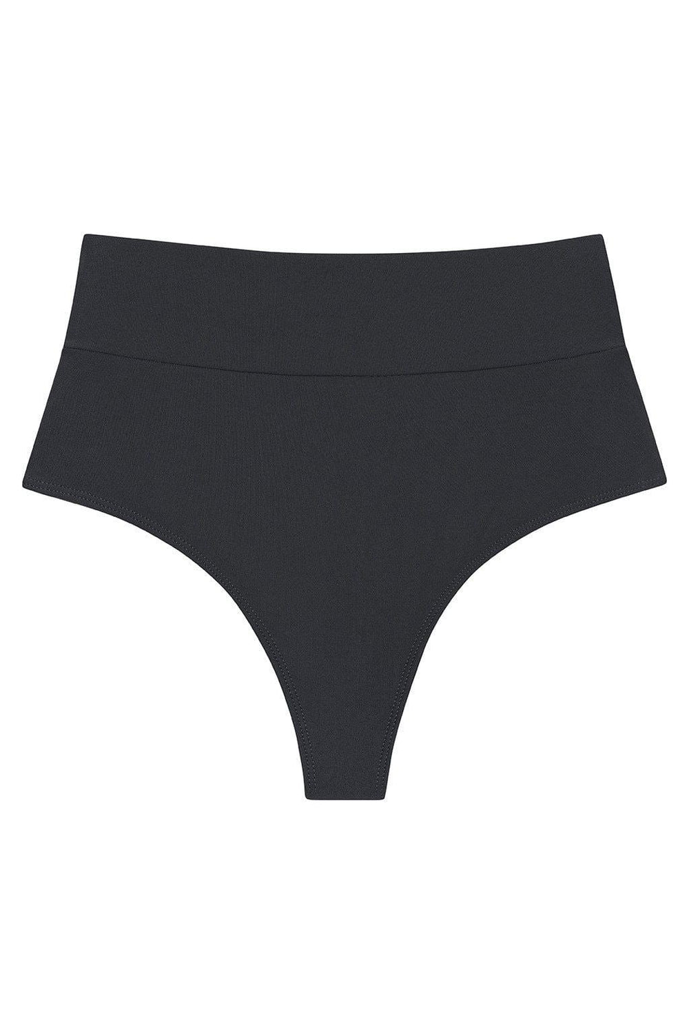 Charcoal Full Coverage High Rise Bikini Bottom