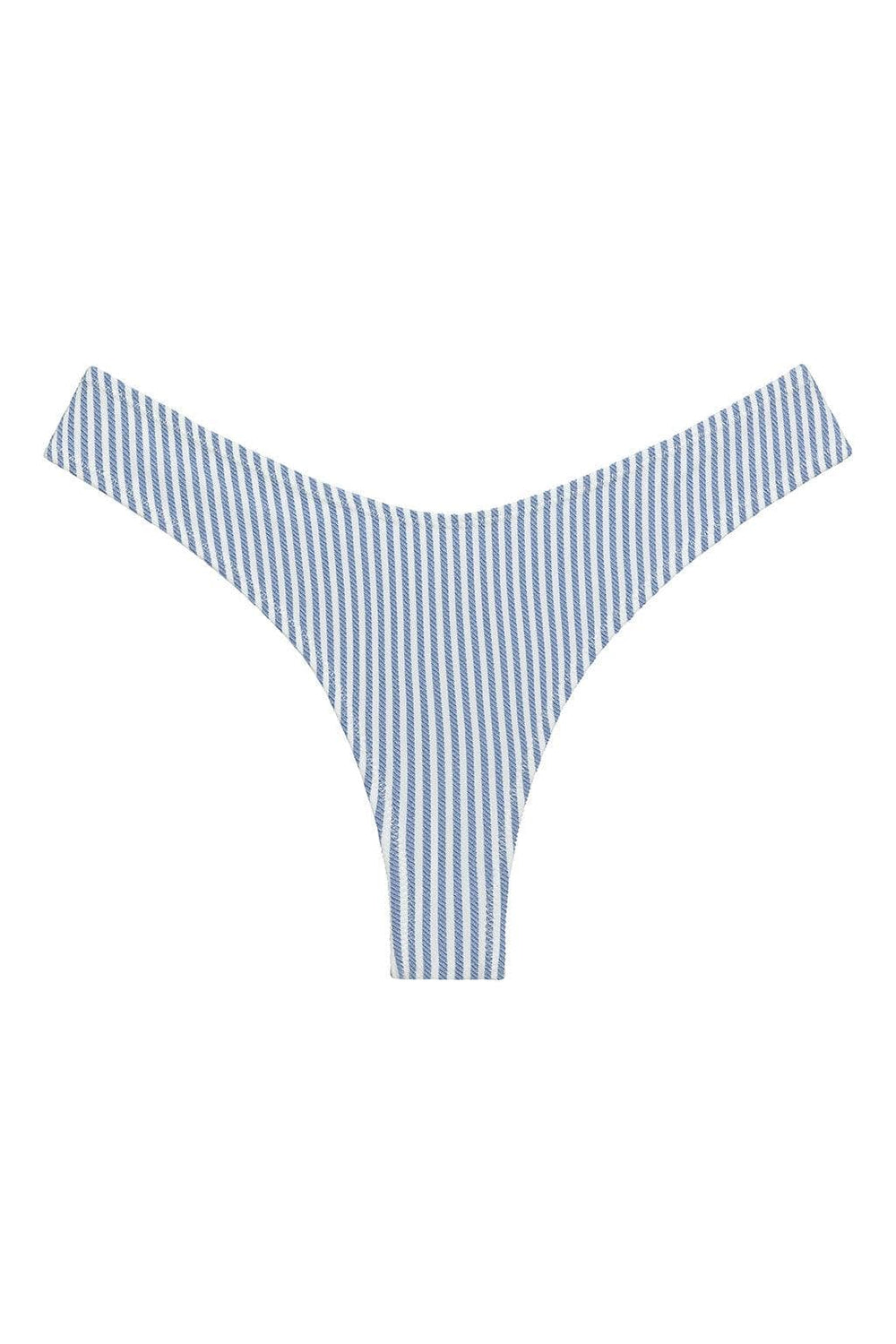 Classic Blue Stripe Added Coverage Lulu (Zig-Zag Stitch) Bikini Bottom