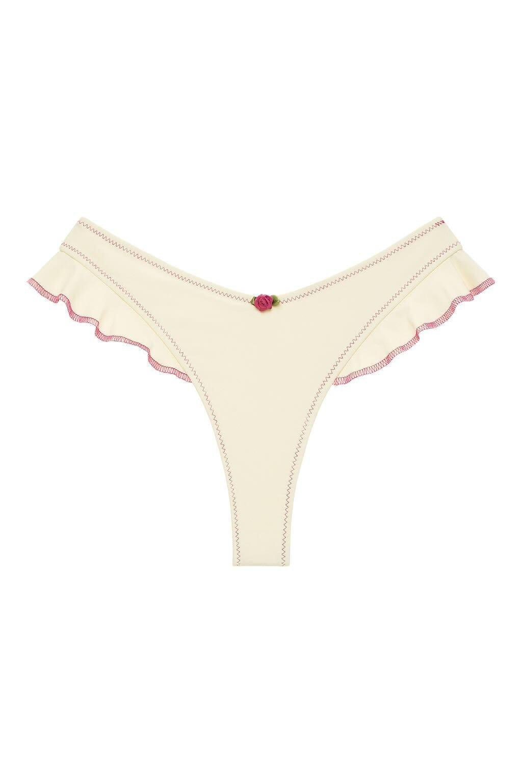 Cream Raspberry Kelly Bikini Bottom