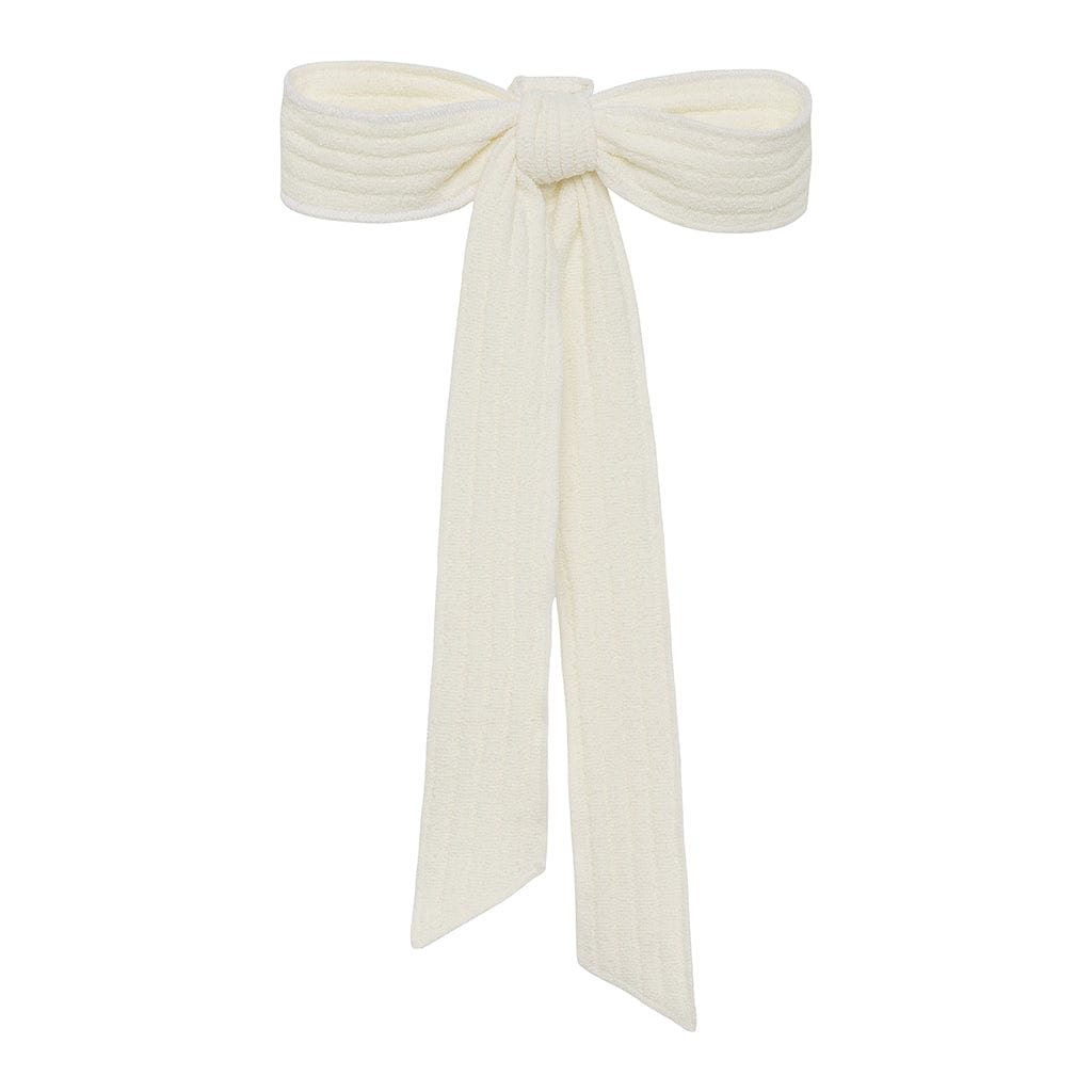 Cream Terry Rib Hair Ribbon