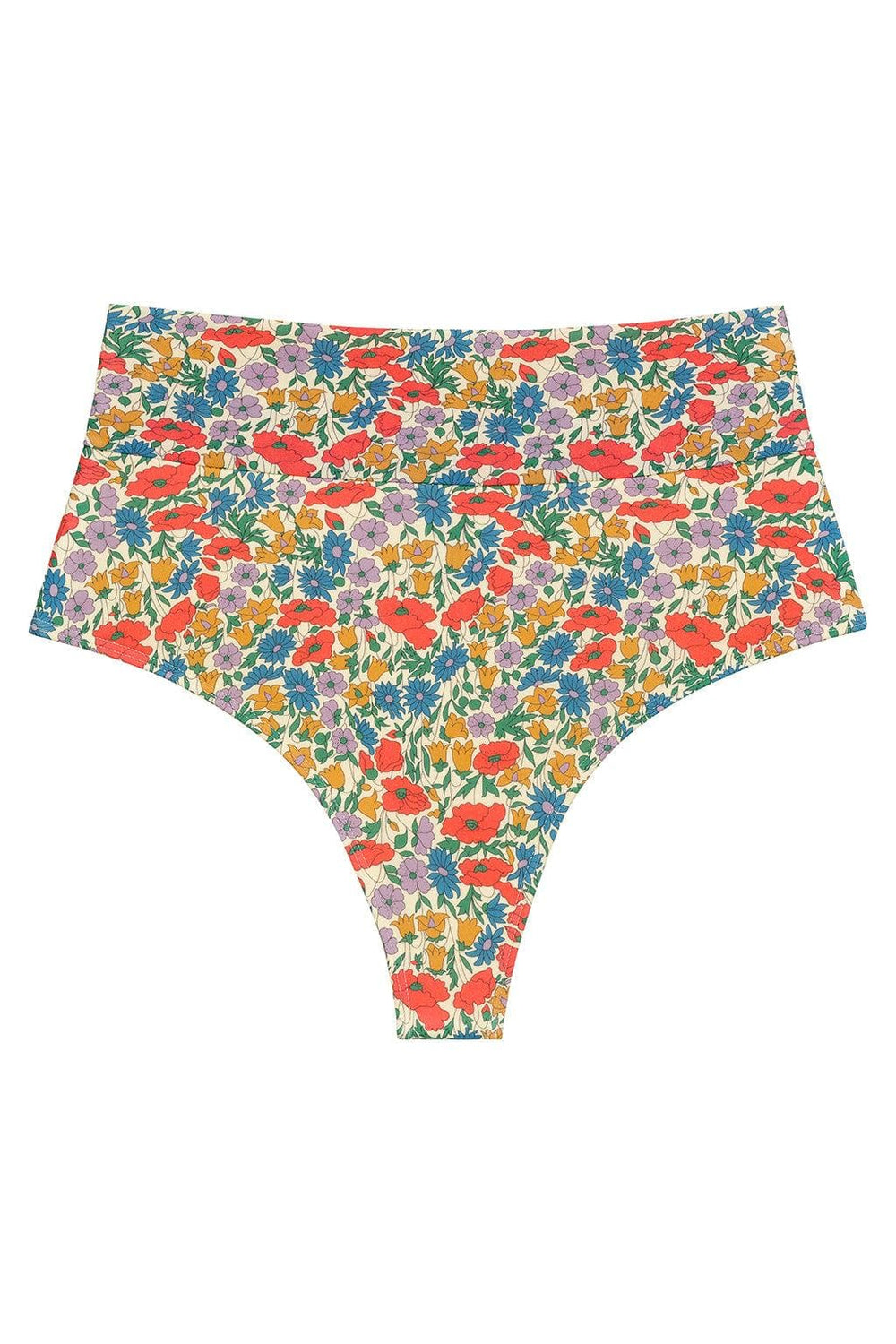 Florencia Floral Full Coverage High Rise Bikini Bottom