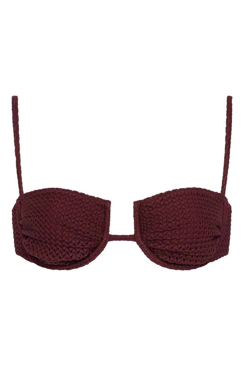Maroon Crochet Simonette Bikini Top