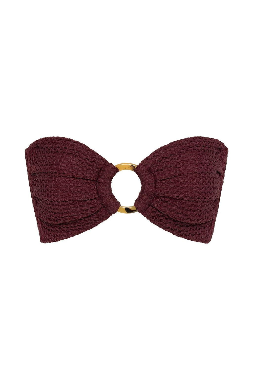 Maroon Crochet Tori Ties Bandeau Bikini Top