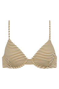 Neutral Stripe Dainty Bikini Top