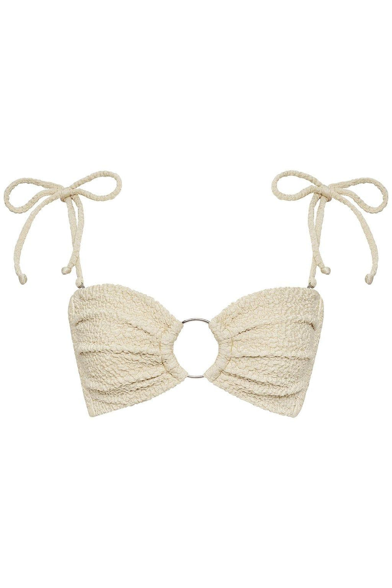 Oat Texture Tori Ties Bandeau Bikini Top