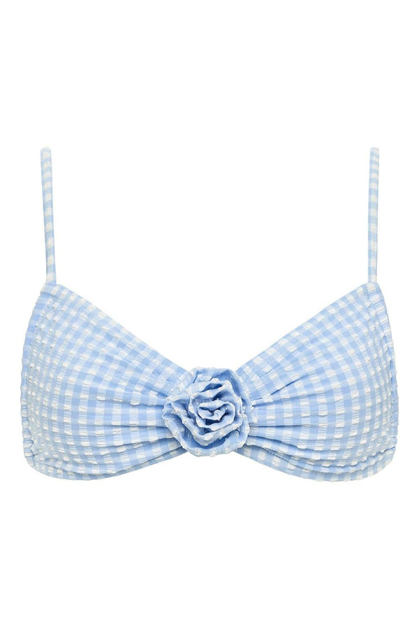 Peri Micro Gingham Devin Rosa Bikini Top