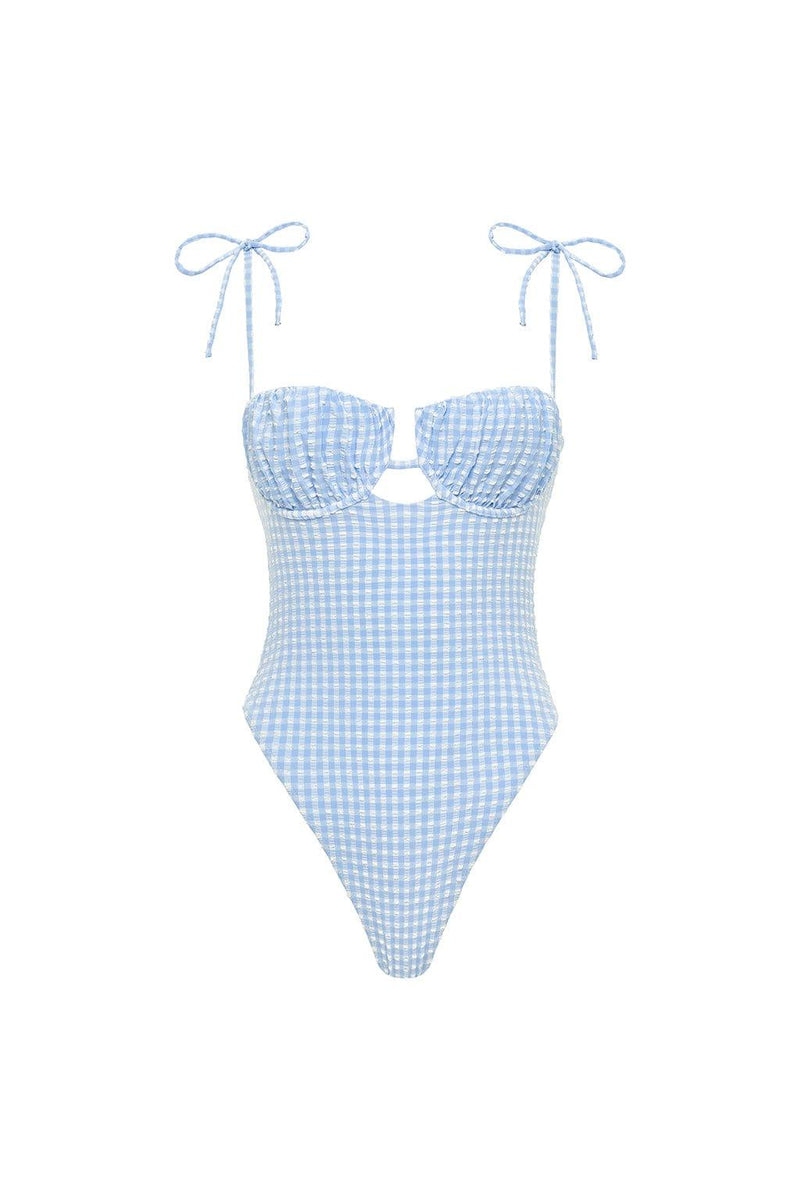 Peri Micro Gingham Petal One-Piece