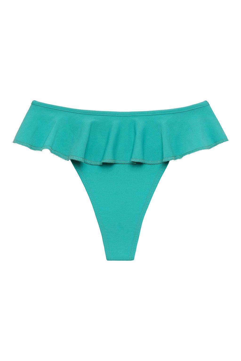 Teal Tamarindo Ruffle Bikini Bottom