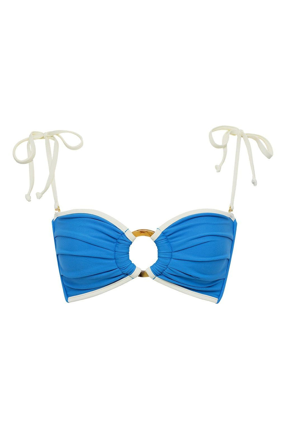 Asul Cream Binded Tori Ties Bandeau Bikini Top