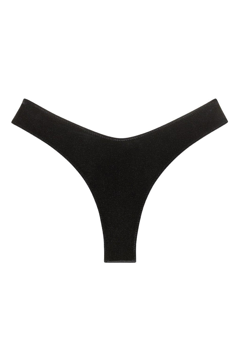Black Velvet Added Coverage Lulu (Zig-Zag Stitch) Bikini Bottom