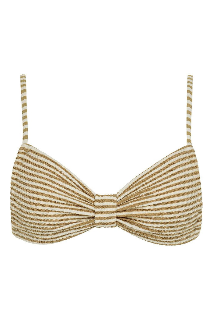 Neutral Stripe Devin Bikini Top