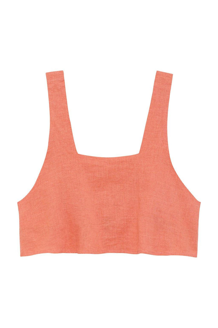 Coral Square Neck Crop Top