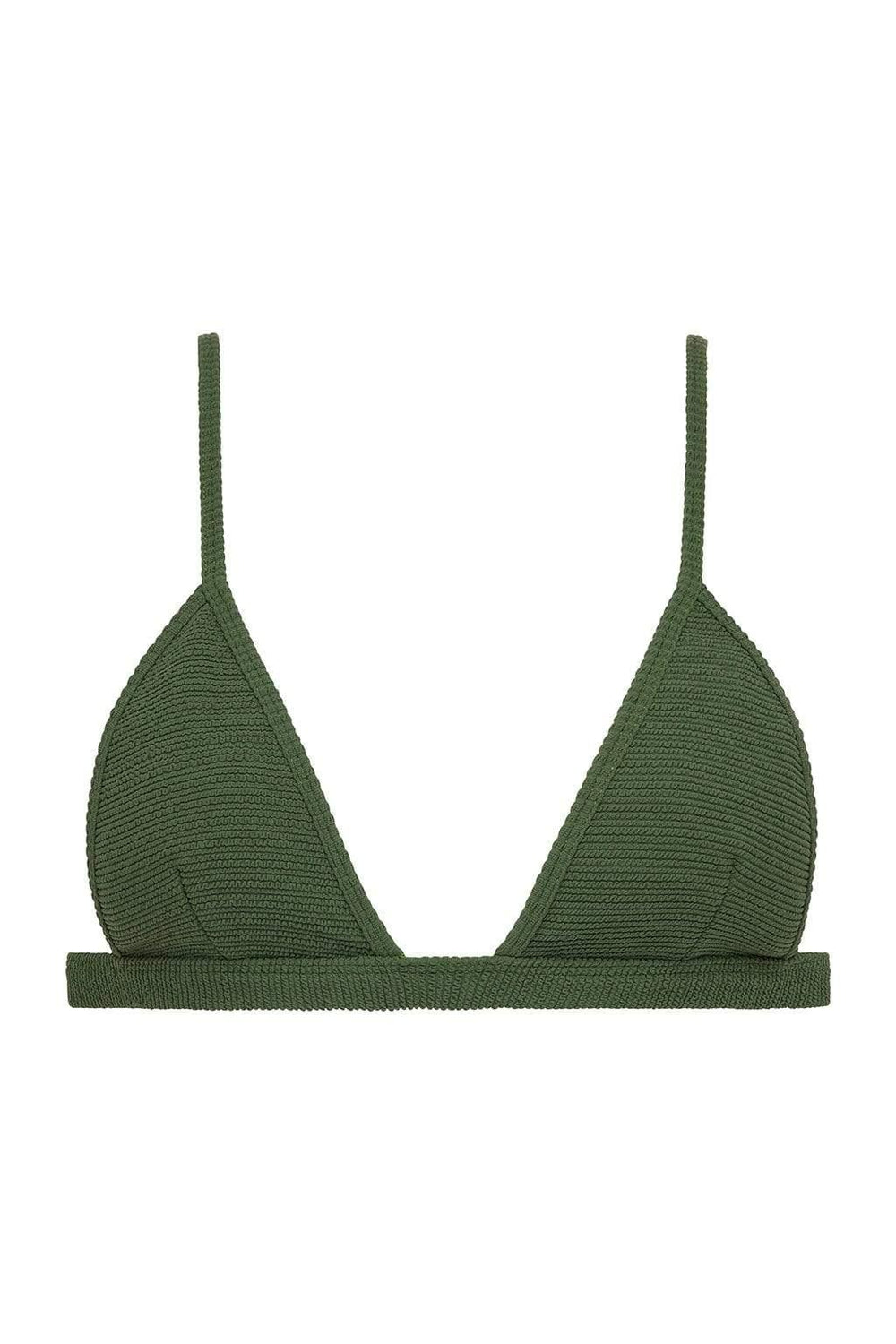 Olive Micro Scrunch Hunter Triangle Bikini Top | Montce Swim