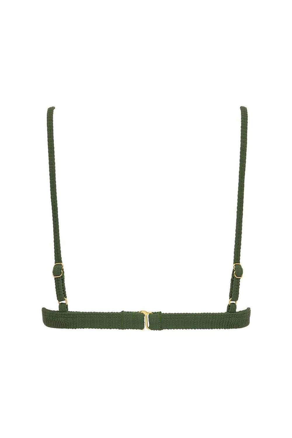 Olive Micro Scrunch Hunter Triangle Bikini Top | Montce Swim