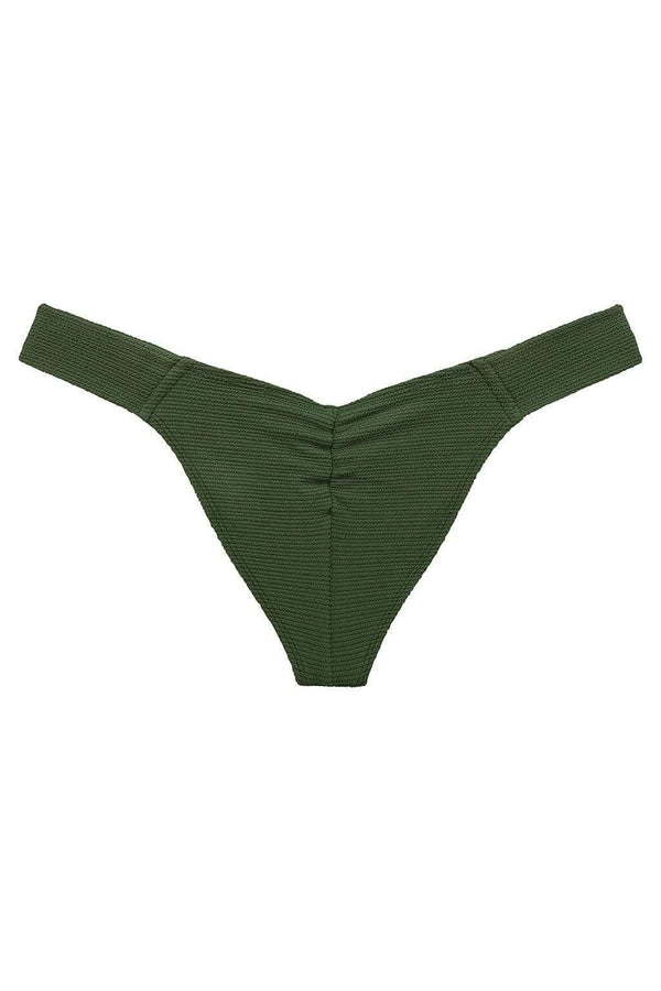 Olive Micro Scrunch AC Uno Bikini Bottom | Montce Swim