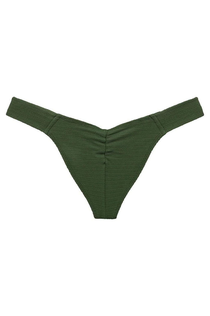 Olive Micro Scrunch AC Uno Bikini Bottom | Montce Swim