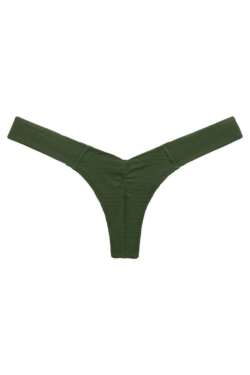 Olive Micro Scrunch Uno Bikini Bottom | Montce Swim