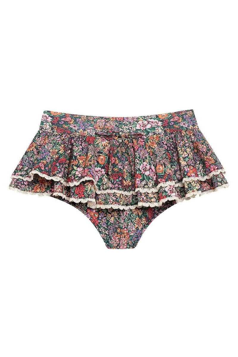 Mara Floral Ruffle Hot Short Bikini Bottom | Montce Swim