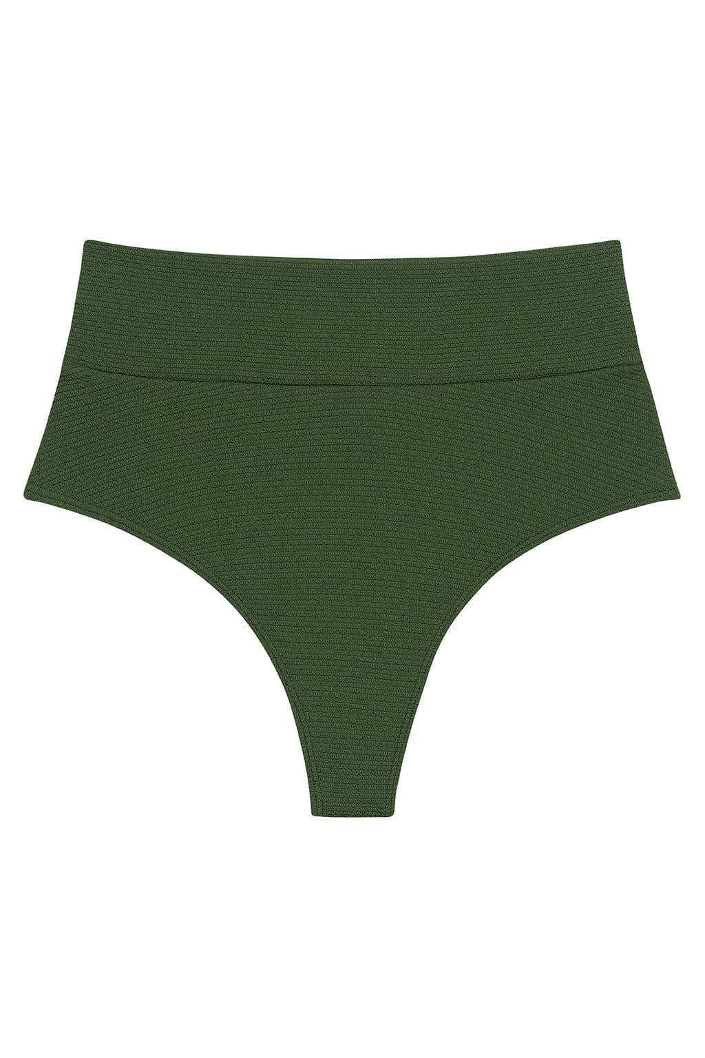 Olive Micro Scrunch AC High Rise Bikini Bottom | Montce Swim