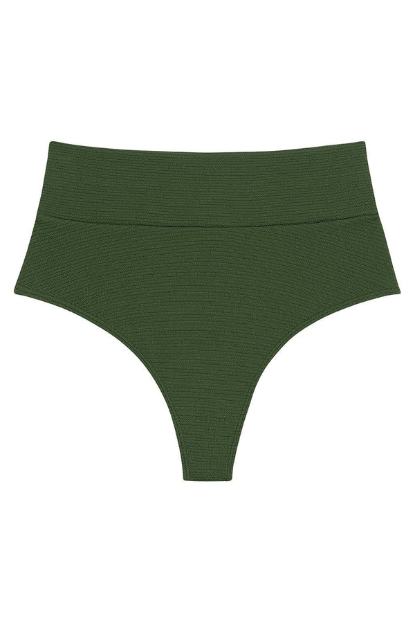Olive Micro Scrunch AC High Rise Bikini Bottom | Montce Swim